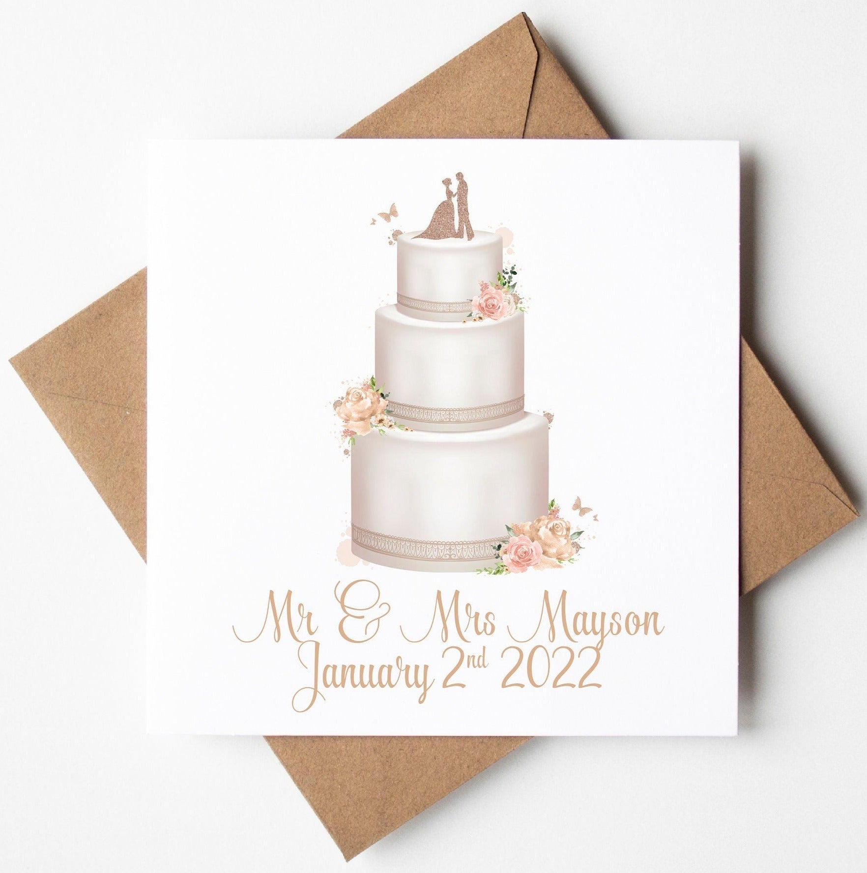 Personalised Wedding Card, Wedding Cake Card – Picture Perfect Gifts UK